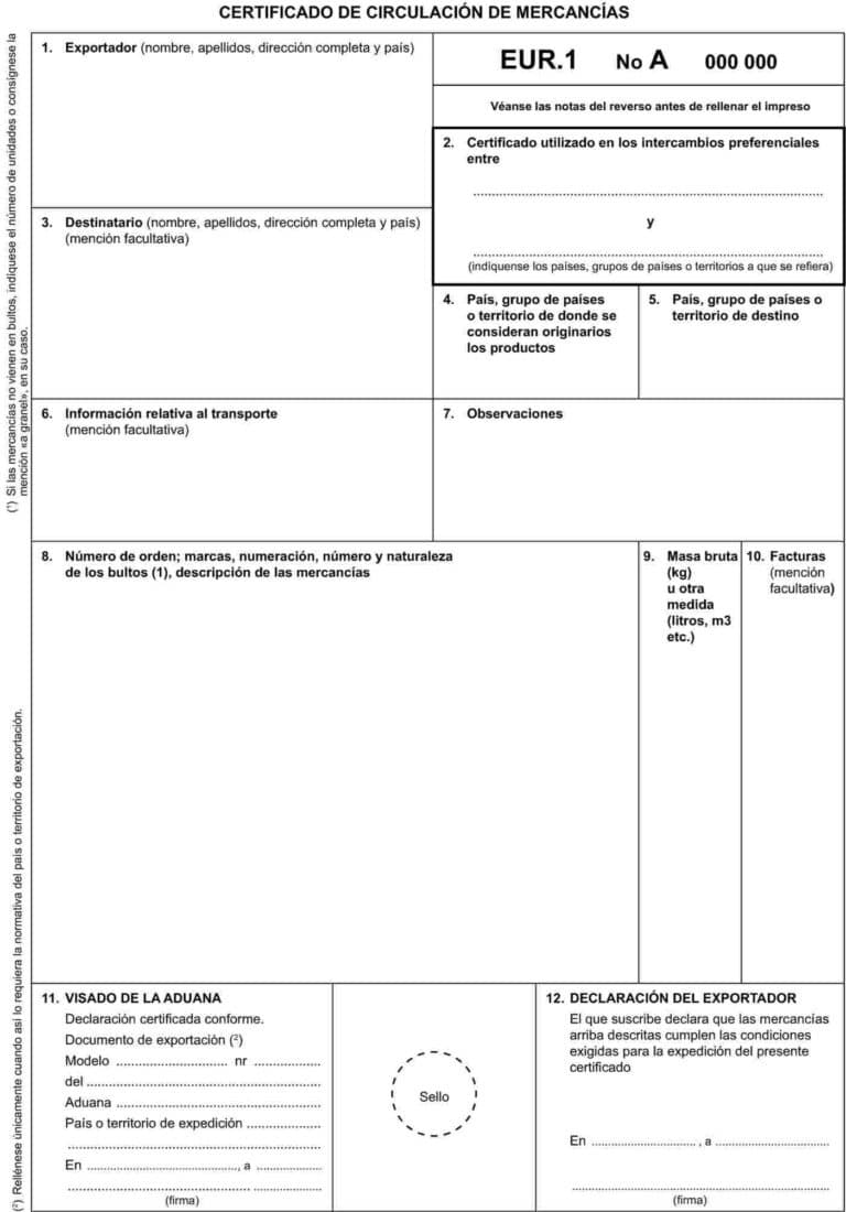 Como Obtener el Certificado EUR-1 de Circulación 【2024